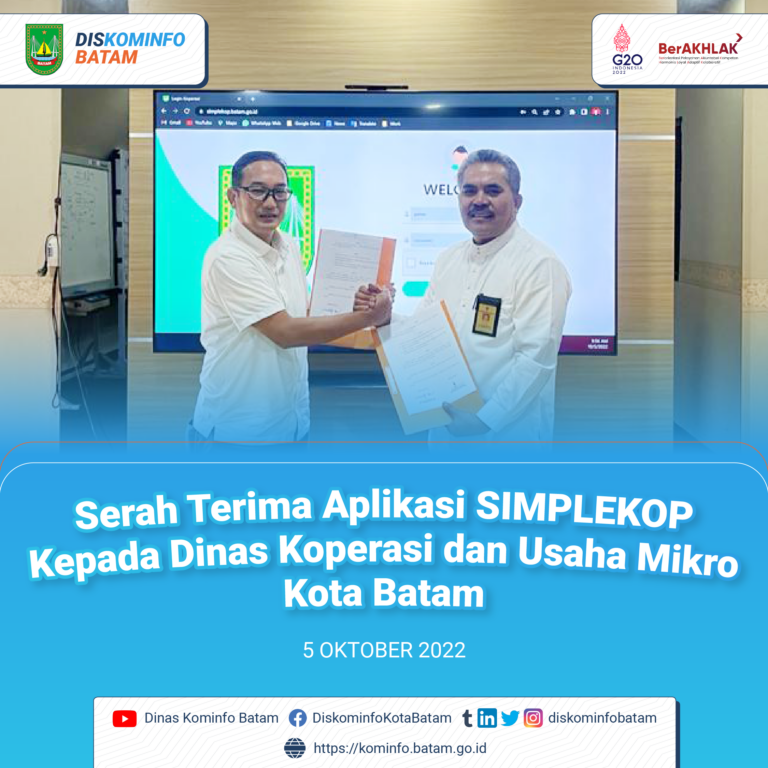 Serah Terima Aplikasi SIMPLEKOP Kepada Dinas Koperasi dan Usaha Mikro ...